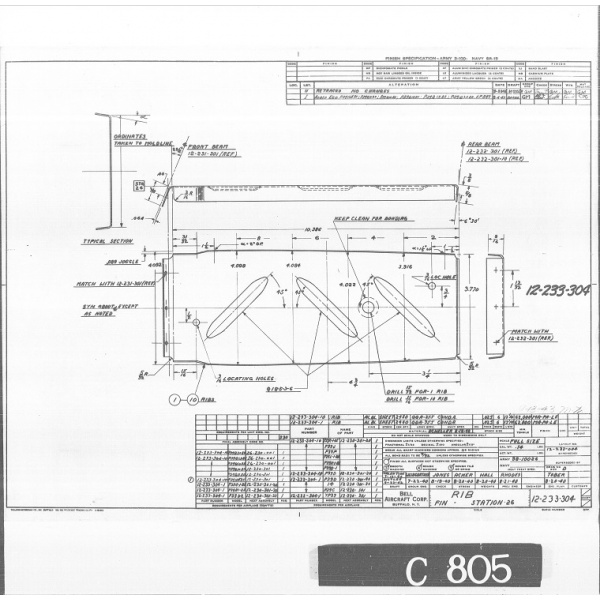 Bell P-39 factory blueprints