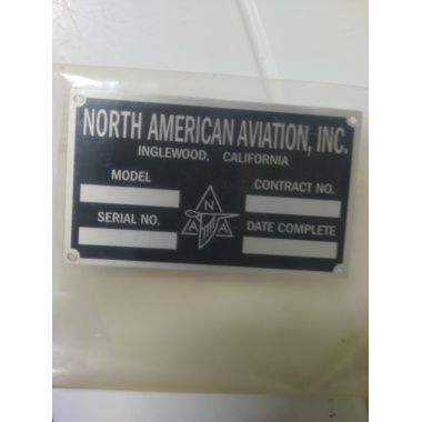 North American Aviation data plate